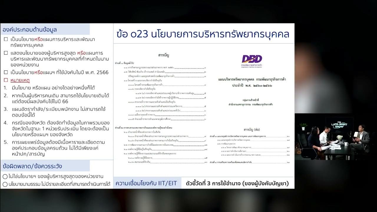 หลักเกณฑ์ประเมิน ITA ในส่วน OIT ข้อ O23 - O24 นโยบาบการบริหารทรัพยากรบุคคล - YouTube