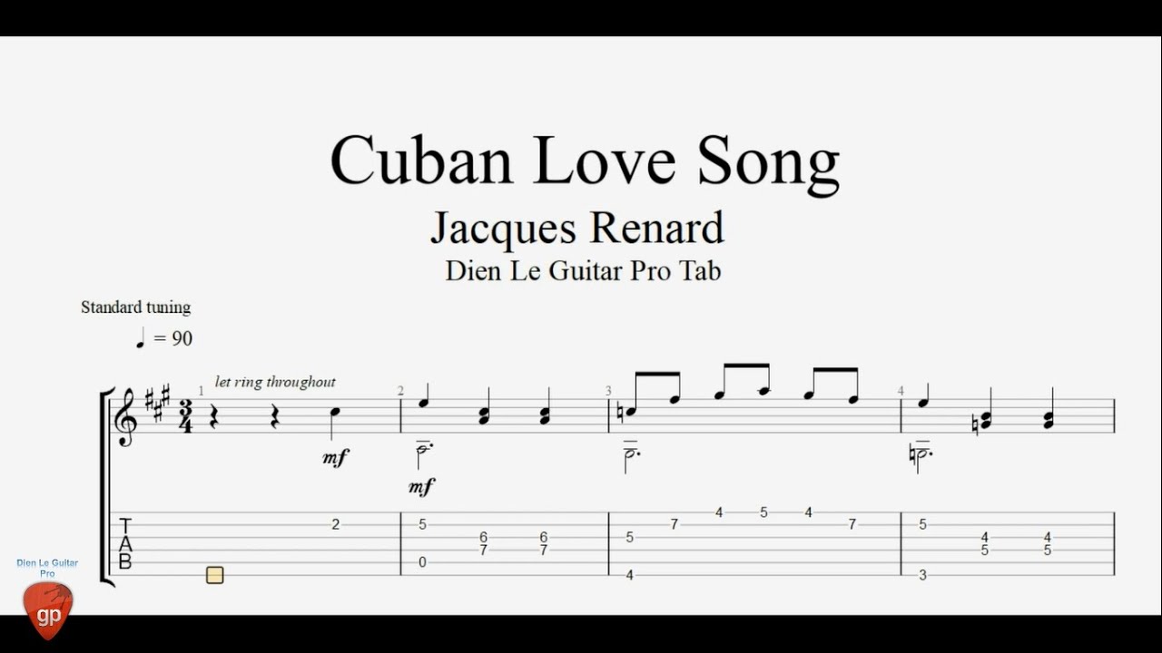 Cuban Love Song - Guitar Lesson Tabs - YouTube