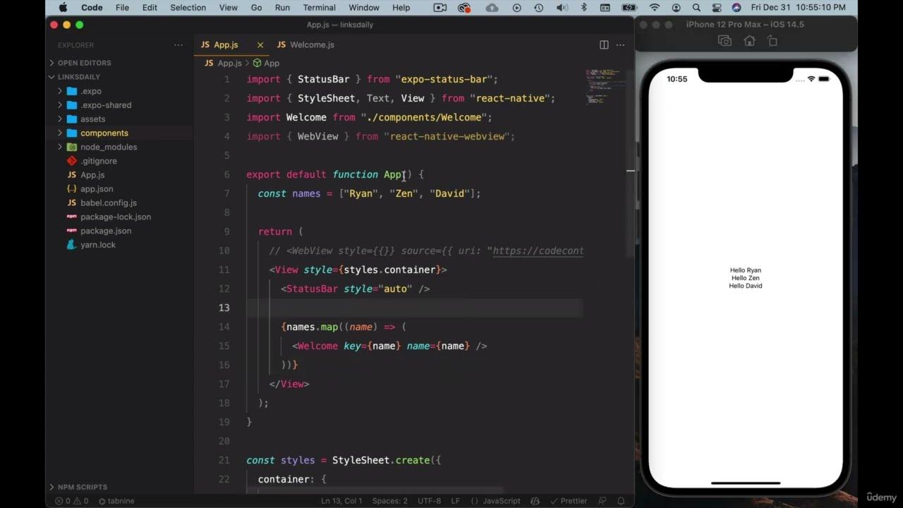 React Native Starting the project || React Native beginner tutorial English 2024 #6 - YouTube