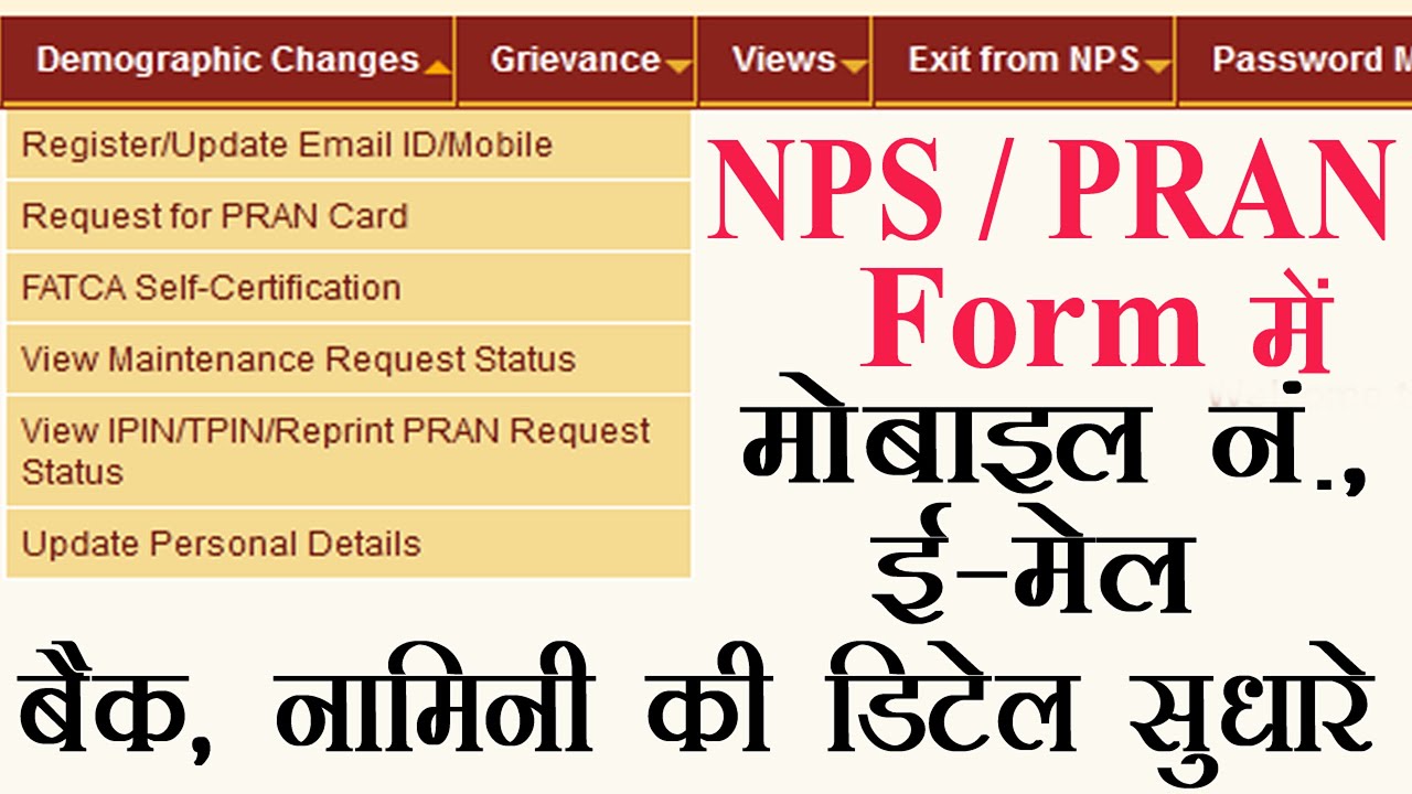 PRAN/ NPS FORM ME EDIT KAISE KARE | How to Update NPA / PRAN form in ...