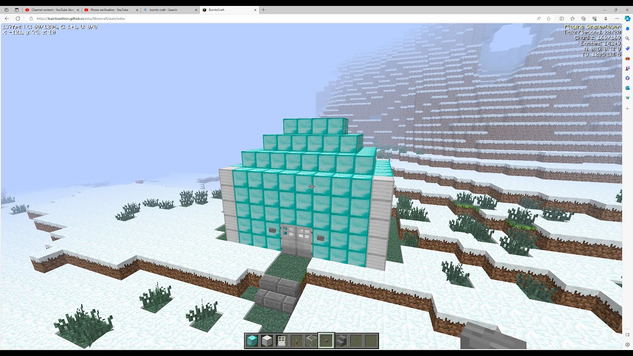 Making a Dimond house in Minecraft from scratch- in creative - YouTube
