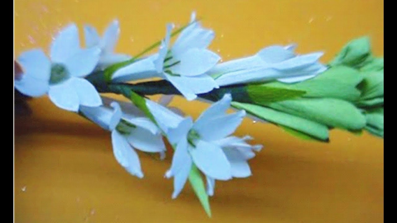 How to make Paper flower Tuberose / Rajnigandha (Flower # 40) - YouTube