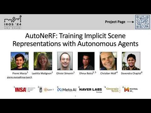 IROS 2024 - AutoNeRF: Training Implicit Scene Representations with Autonomous Agents - YouTube