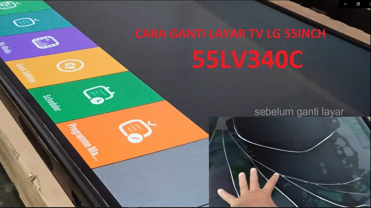 Cara mengganti Layar LED TV LG 55 inch ( 55LV340C) - YouTube