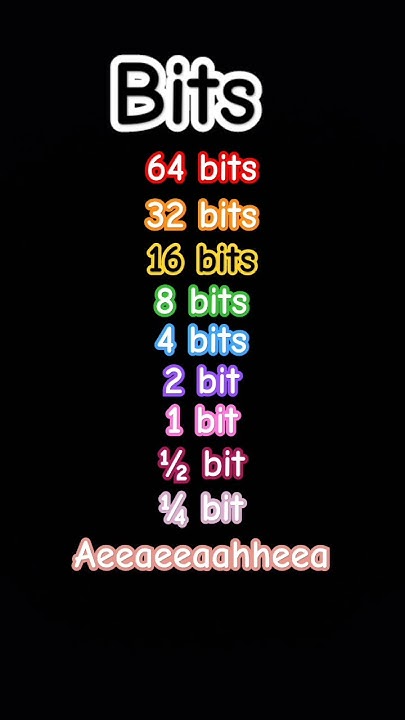 64 bits 32 bits 16 bits 8 bits 4 bits 2 bit 1 bit half bit quarter bit aeeaehaeha #bits #numbers ...