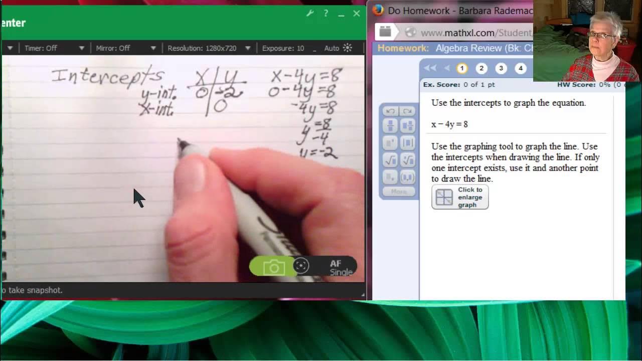 Graph Line on MYMATHLAB Using Intercepts - YouTube