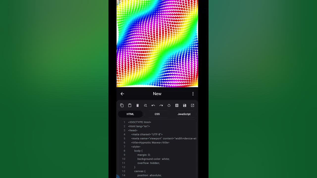 Hypnotic Moving Waves (HTML + CSS + JavaScript)#viralreels #trend #html #javascript #music # ...