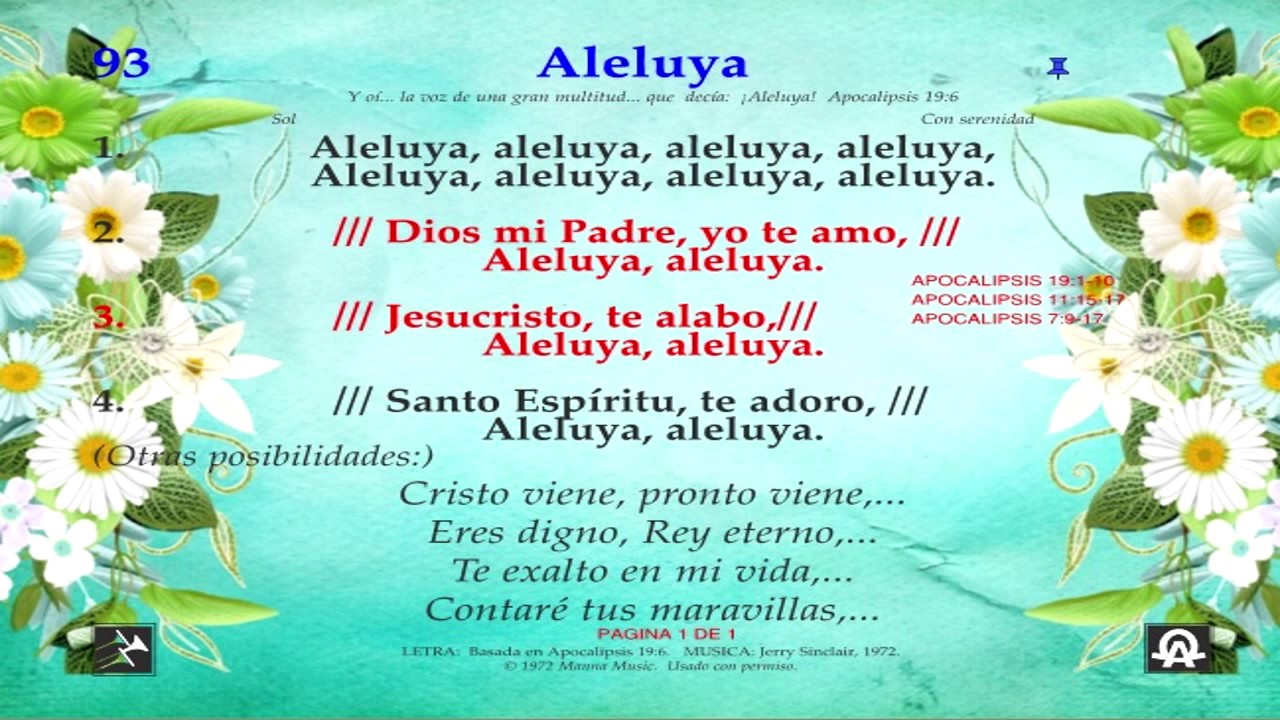 Himno 093 Aleluya Video, pista y letra - YouTube