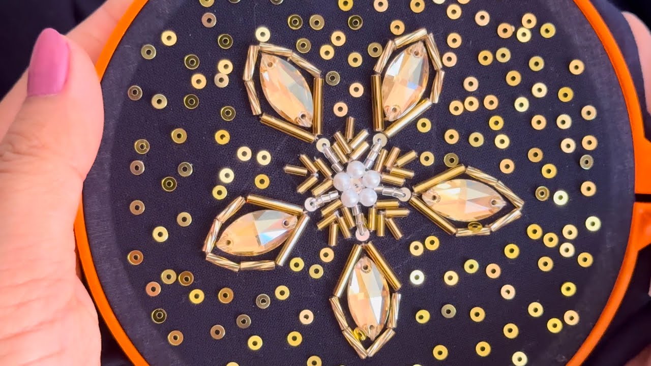 How to do beads work | hand beads work for beginners | easy hand ...