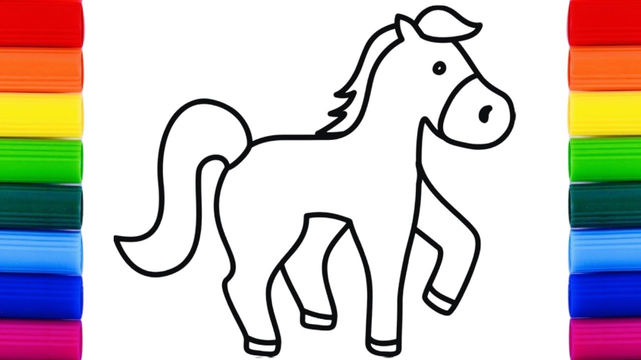 Ot, quyon, bir shoxli shoxni chizish va bo'yash Bolalar |Horse,Rabbit ...