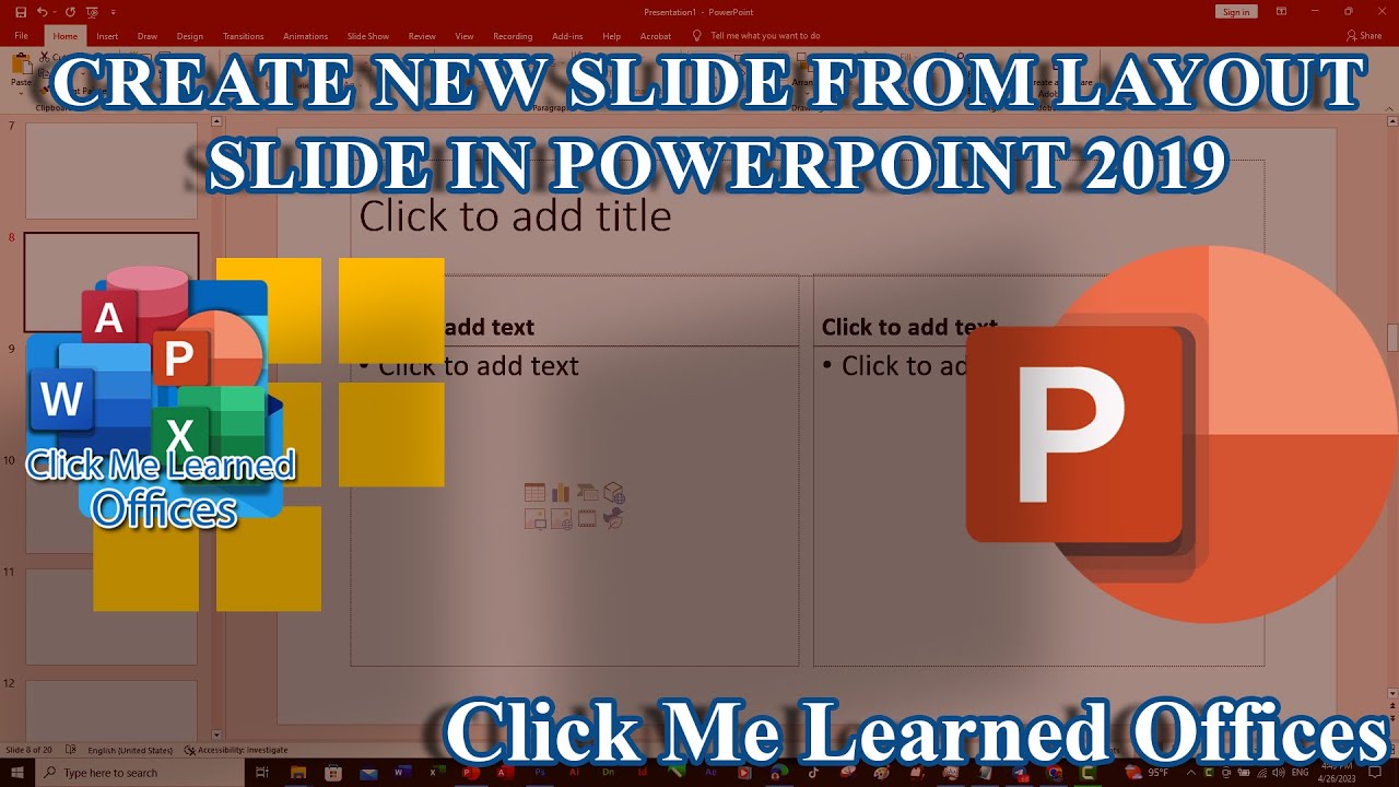 #4-Create New Slide from Layout Slide in PowerPoint 2019 ...