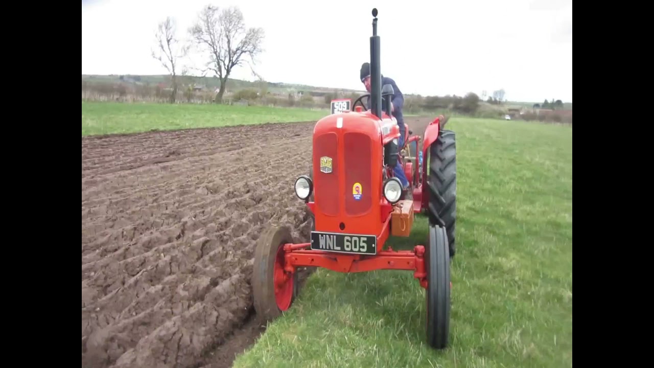 Nuffield 3 42 ploughing at Reston Berwickshire - YouTube