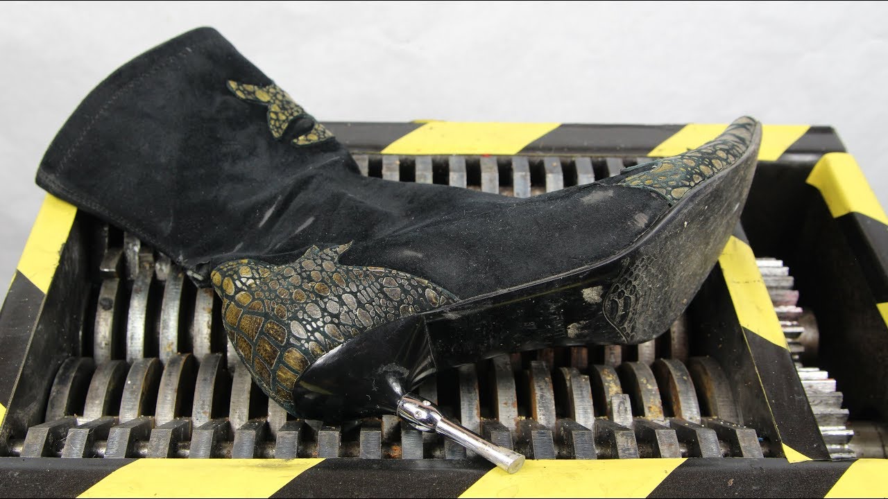 Experiment Shredding high Heels | The Crusher - YouTube
