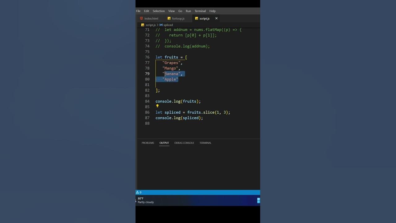 Javascript Slice Method Javascript Programming React Coding Html Viral Java Shorts Youtube