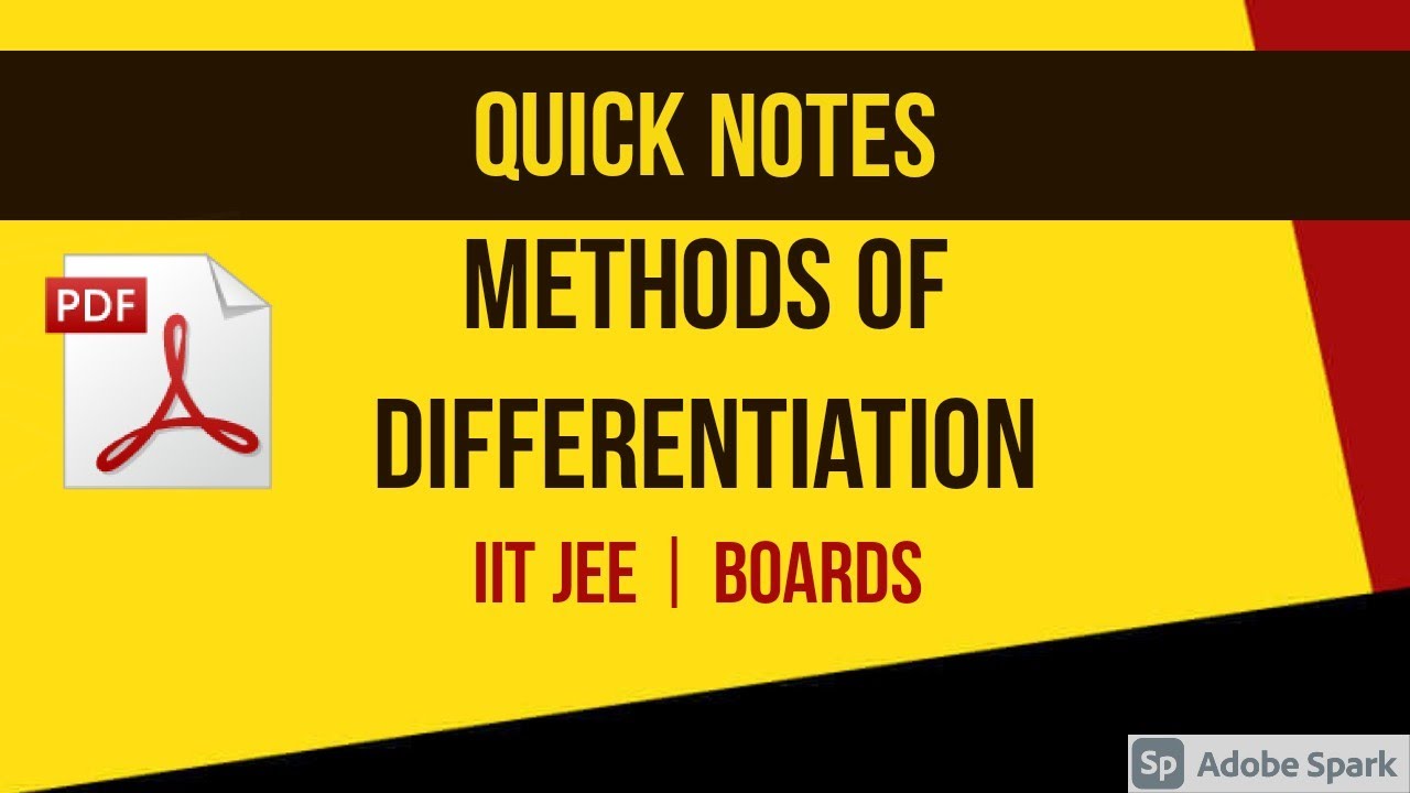 Methods of Differentiation | QUICK NOTES - YouTube