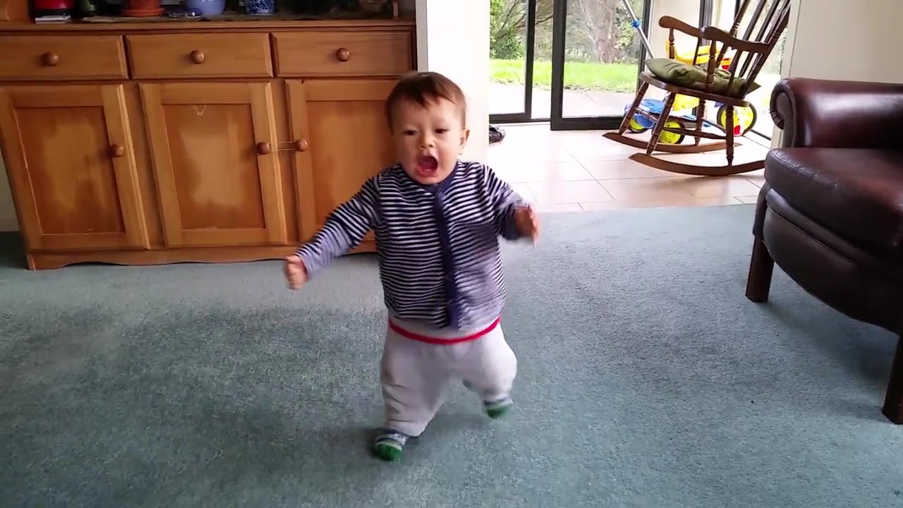 Cute Baby Walking First Time - YouTube