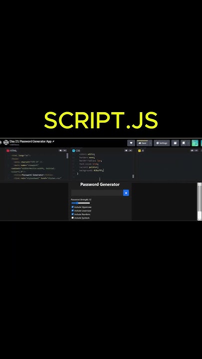 Day21 Password Generator App Coding Htmlcssjavascript Html Css Javascript Appdevelopment