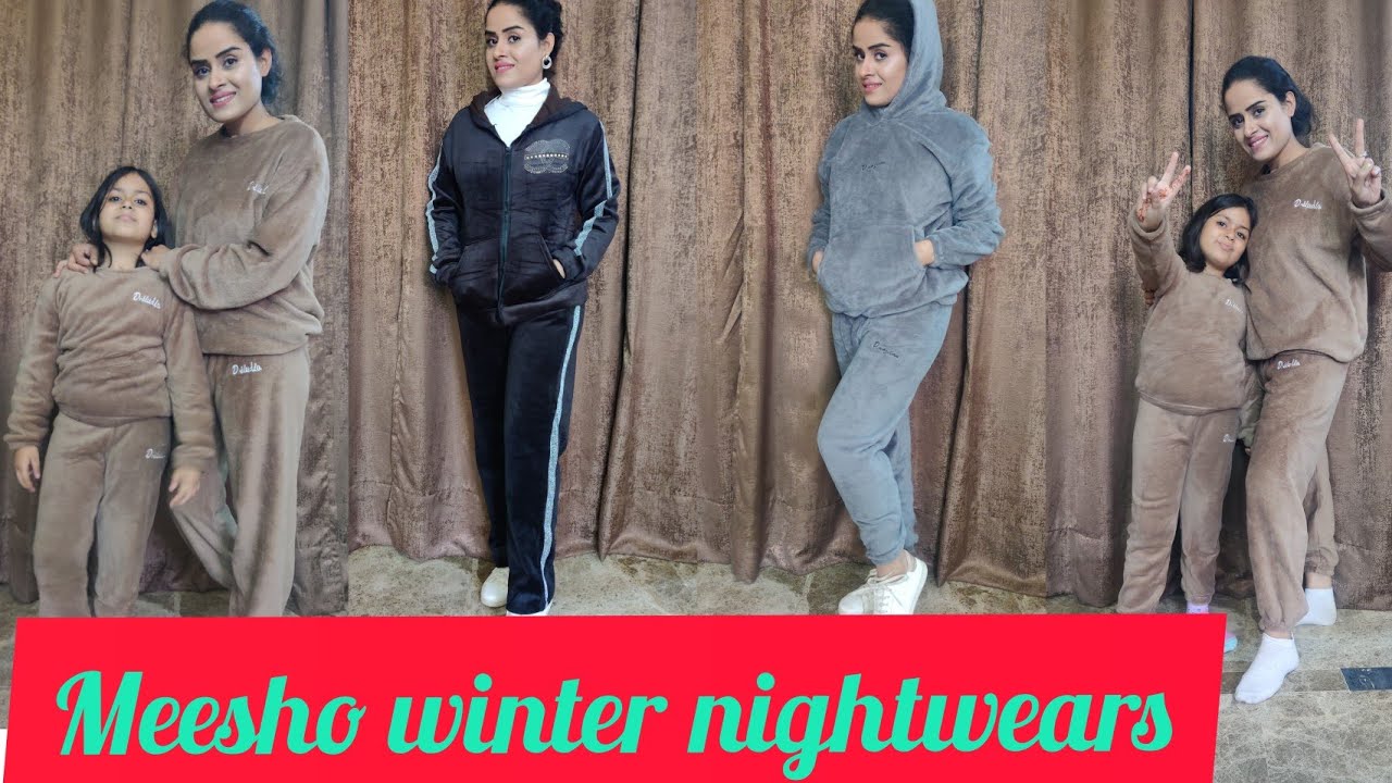 Meesho woolen nightwear haul/winterwear/woolen tracksuits/woolen ...