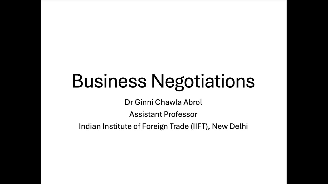 Business Negotiations : Introduction - YouTube