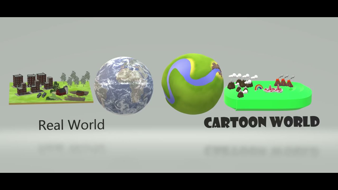 Real world Vs Cartoon world (3D Animation/Model) - YouTube