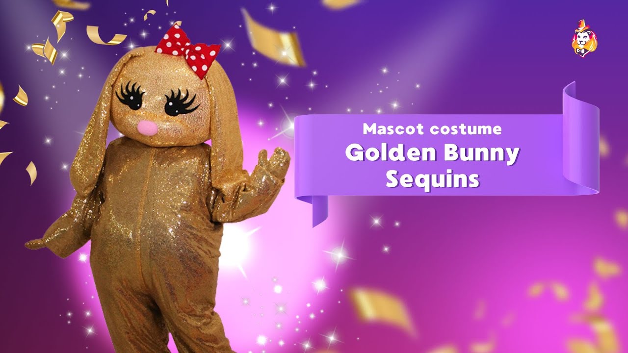 Golden Bunny Mila Sequins Mascot Costume - YouTube