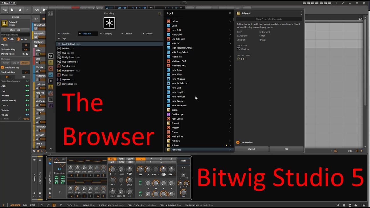 Bitwig Studio 5: The Browser - Deep Dive! - YouTube