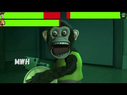 Sheriff Woody & Slinky Dog vs. The Monkey with healthbars | Toy Story 3 (2010) | MWH