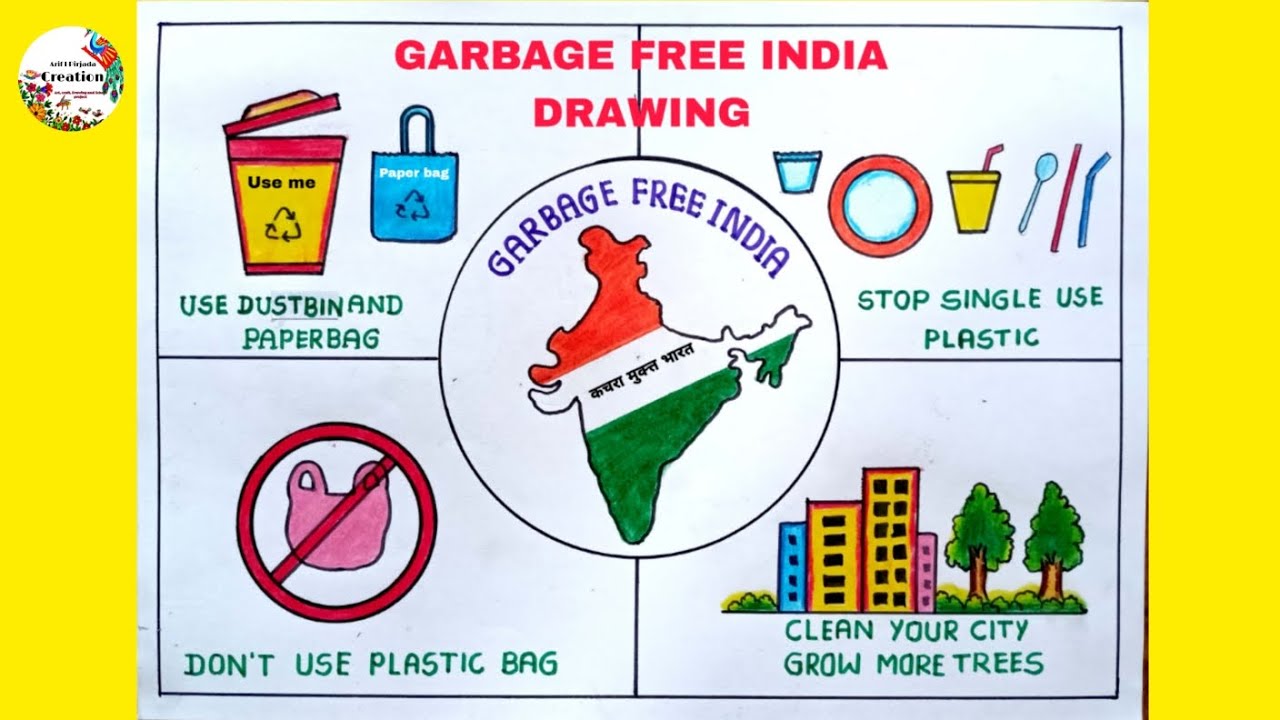 How to Draw Garbage free India drawing | Garbage free India Drawing ...