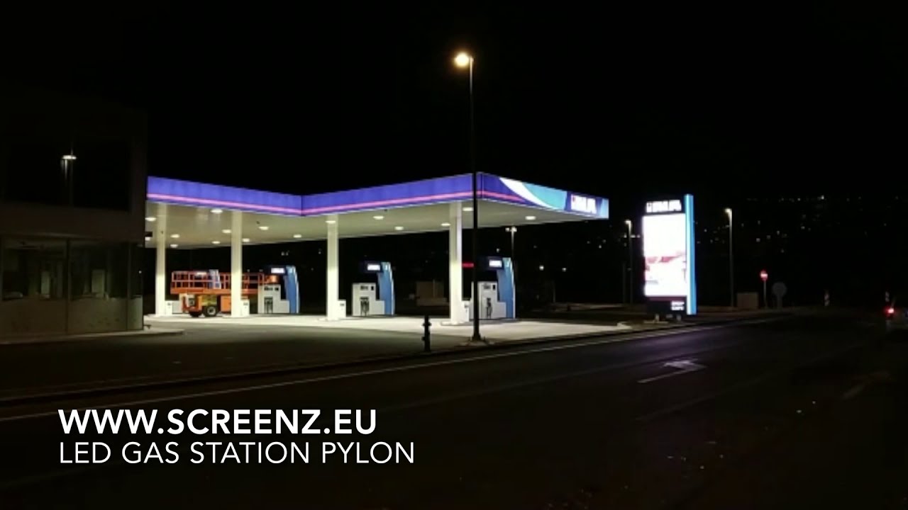 GAS STATION LED PYLON - YouTube