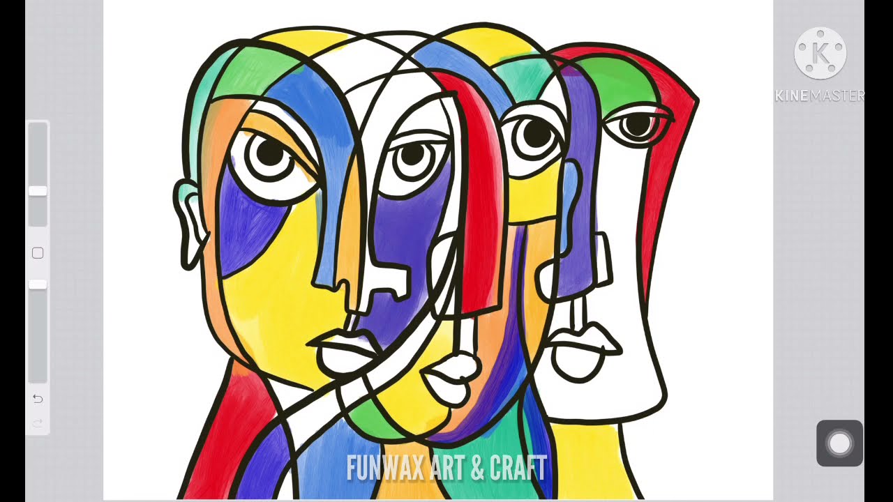 How to draw easy modern art step by step | Cubism art drawing lesson in ...