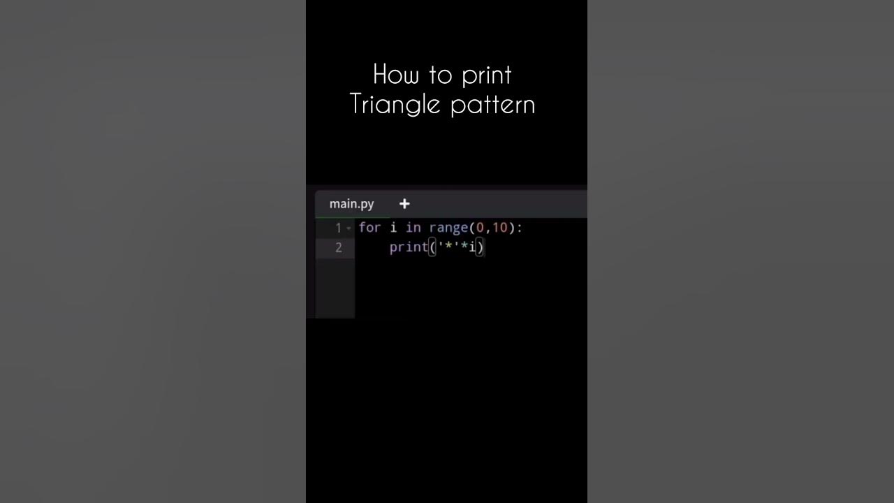 How to print triangle pattern with python #python #trianglepattern - YouTube