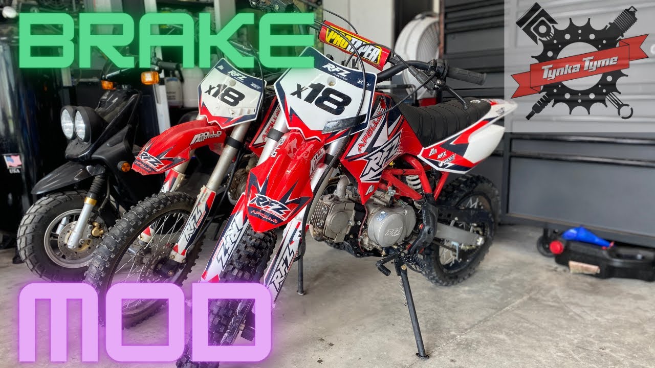 Apollo RFZ DB X-18 125cc PIT BIKE| BRAKE MOD - YouTube