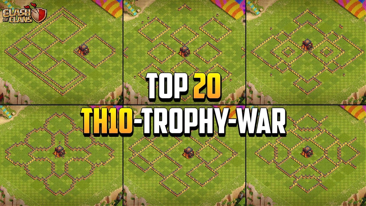 TOP 20 TH10 WAR BASE DESIGN +WITH LINK|2023|CLASH OF CLANS - YouTube
