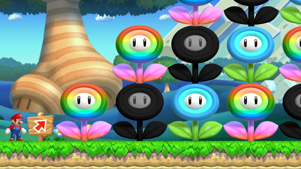Can Mario Collect 999 Giant Rainbow Flowers, Evil Flowers and Ice ...