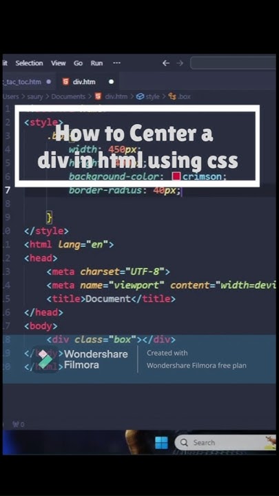 How To Center A Div In Html Using Css Only👍 Shorts Css Html Youtube