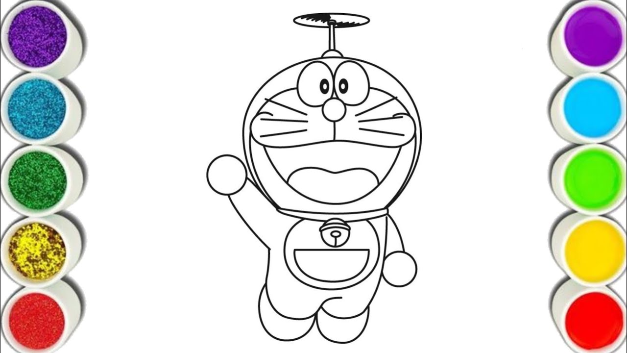 Doraemon Bamboo Copter Coloring, Painting and Drawing for kids and ...