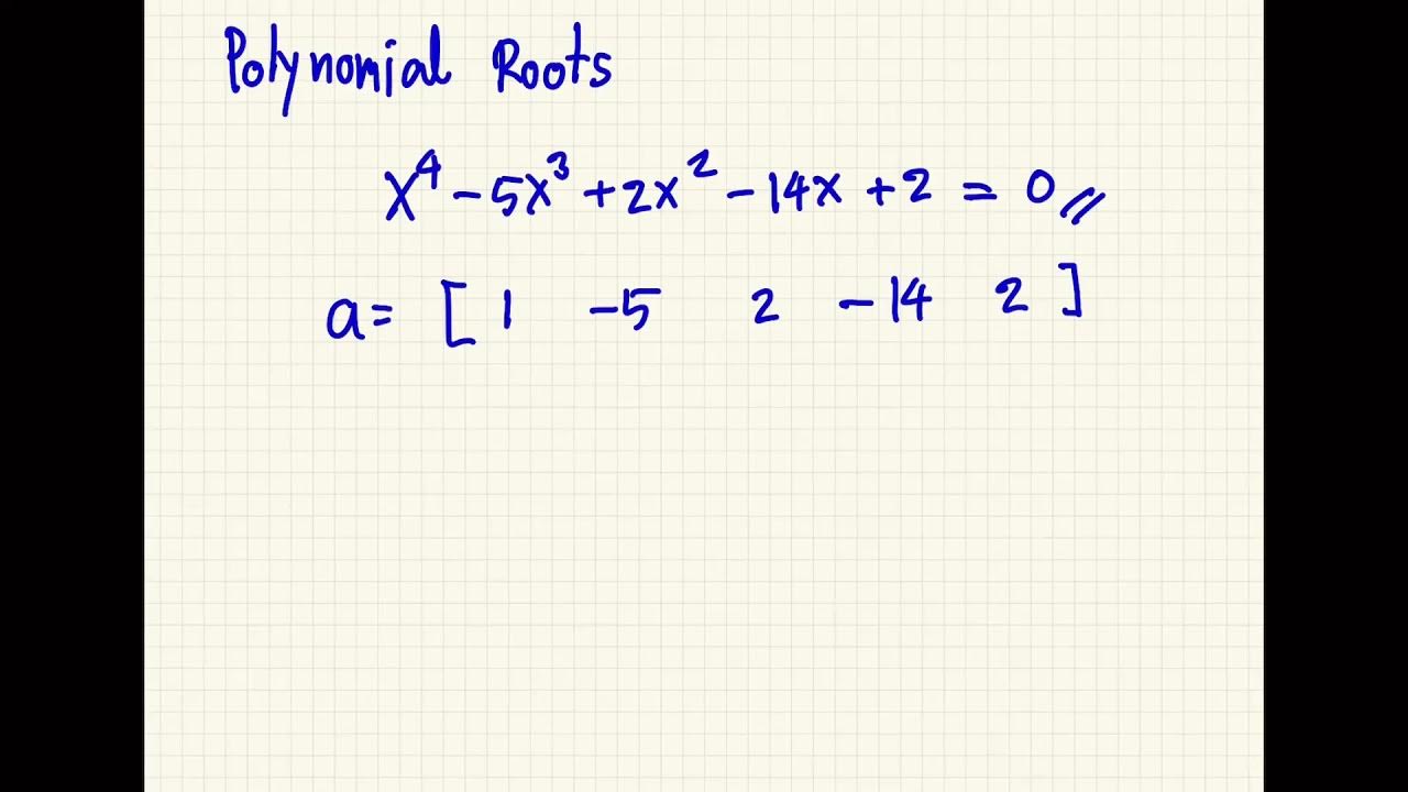 Matlab 101: Ep. 03 Polynomial roots - YouTube