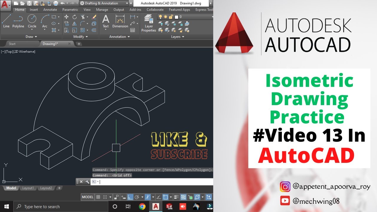 AutoCAD Isometric Practice Video 13 | Complete Guide for Beginners ...
