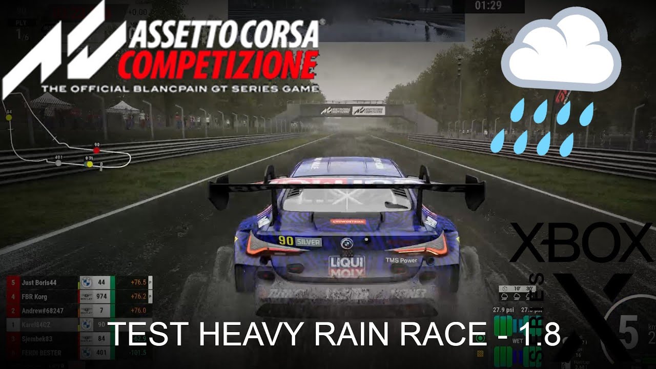 Assetto Corsa Competizione - Test race in heavy rain - xbox series X ...