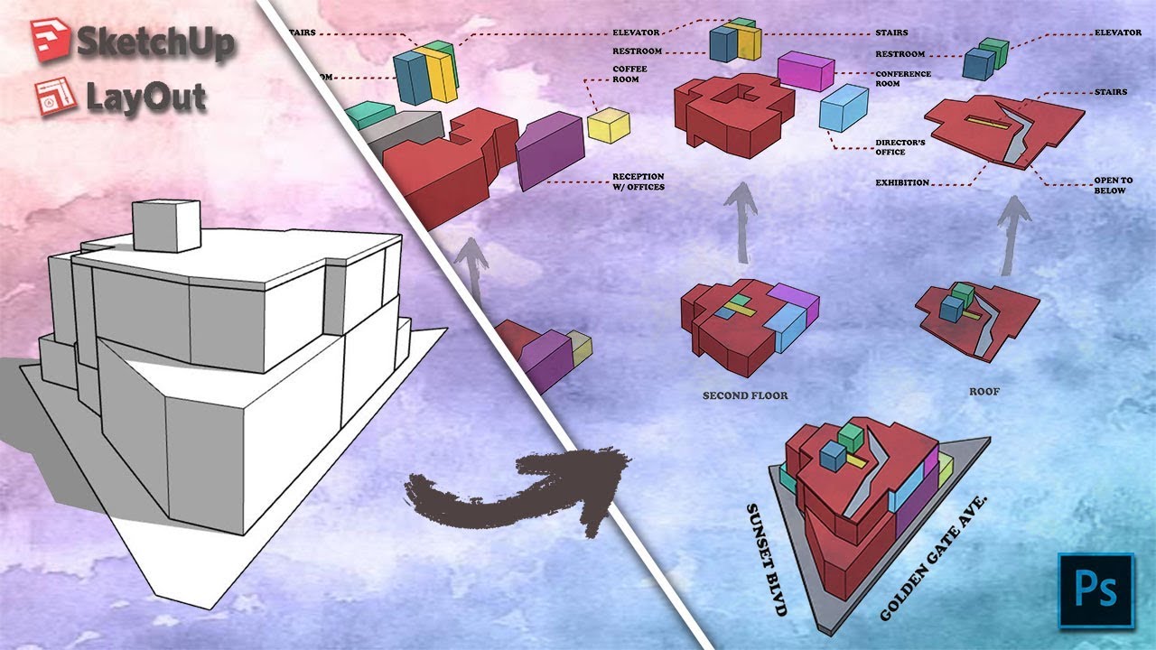How to make a Massing/ Program Diagram in Photoshop. - YouTube