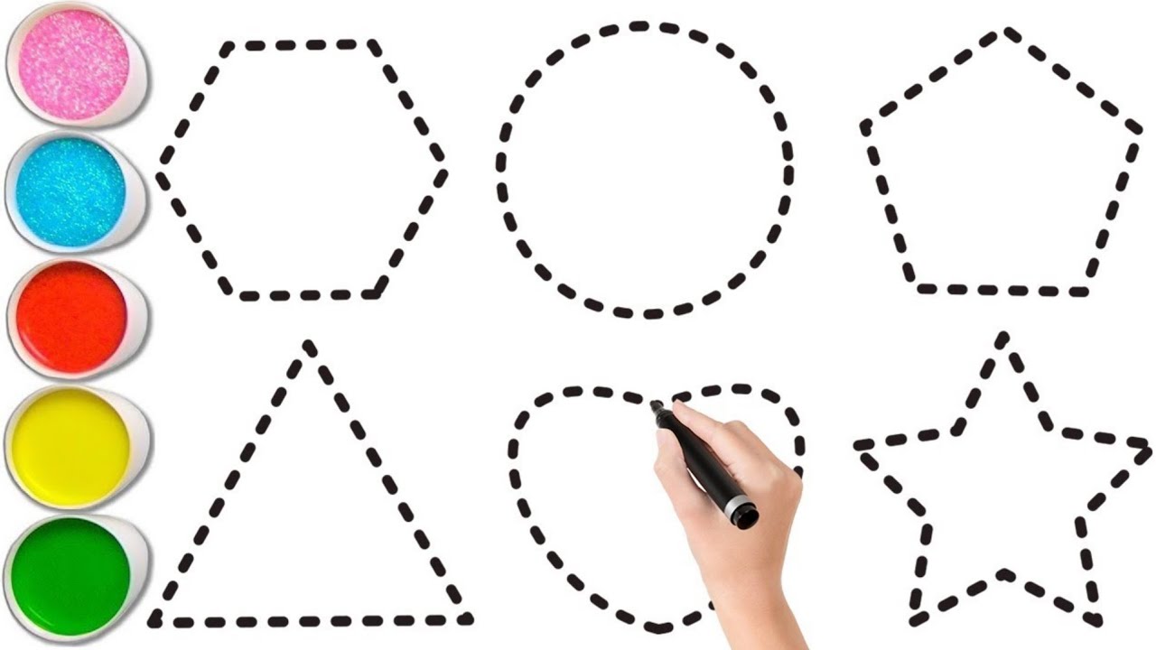 Cute 2D Shapes Drawing for kids, Painting & Coloring for kids, Toddlers ...