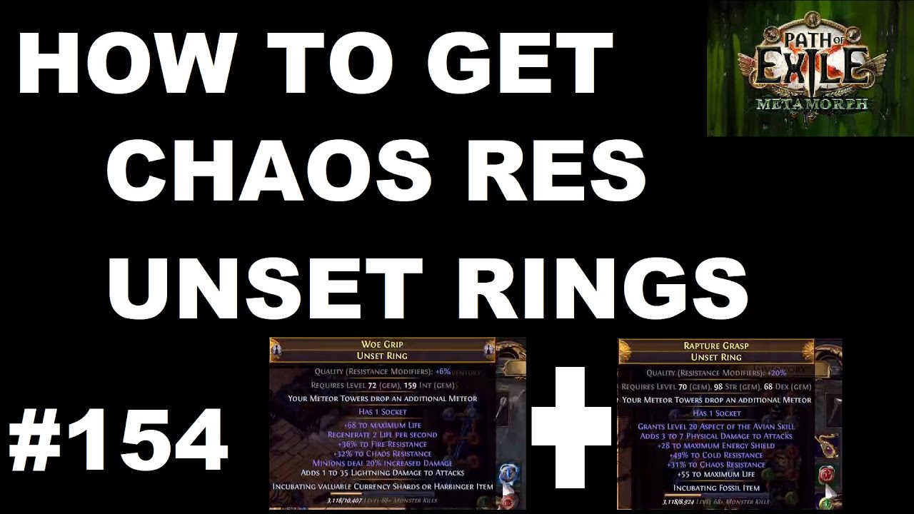 How to get CHAOS RES Unset Rings - 154 - YouTube