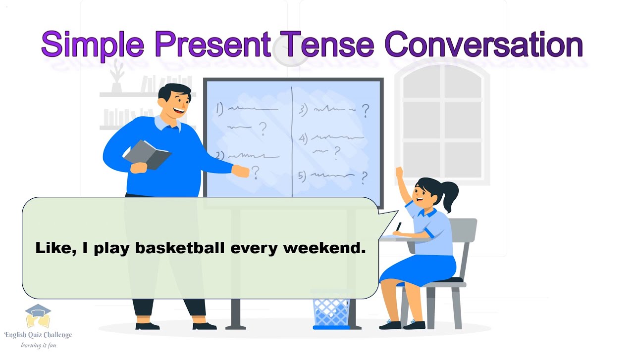 English Grammar Conversation with Quiz | Simple Present Tense ...