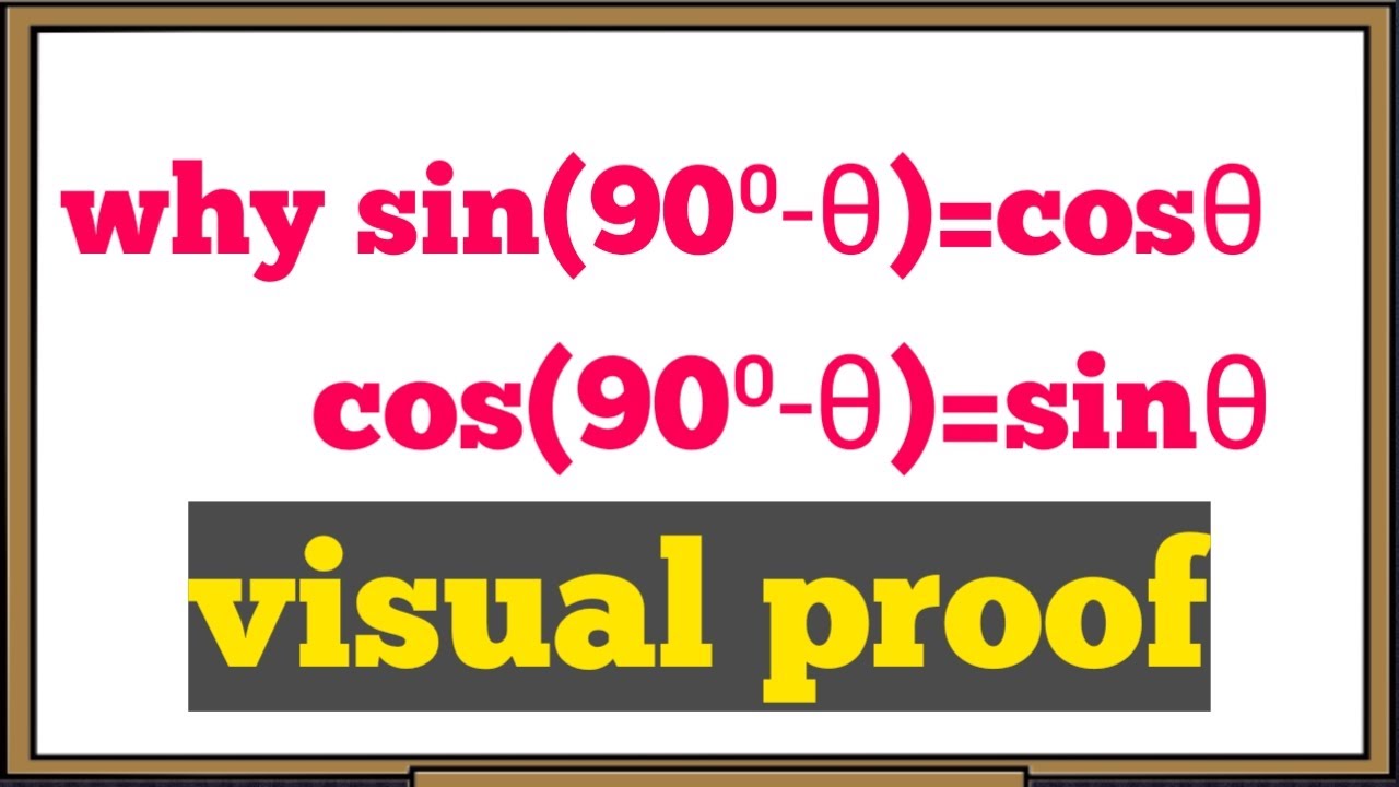 Why sin(90⁰-θ)=cosθ and cos(90⁰-θ)=sinθ. Visual proof.mathematics ...