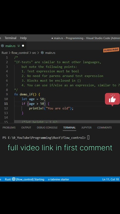 Learn Rust Programming From Basics If Else Rustprogramming Shorts Rustlang Codeasbytes