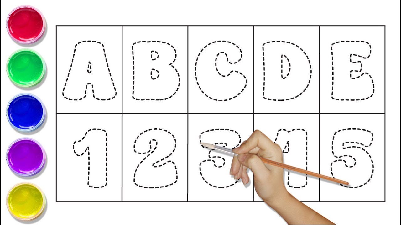 ABCDE 12345 - Paint & Learn - YouTube