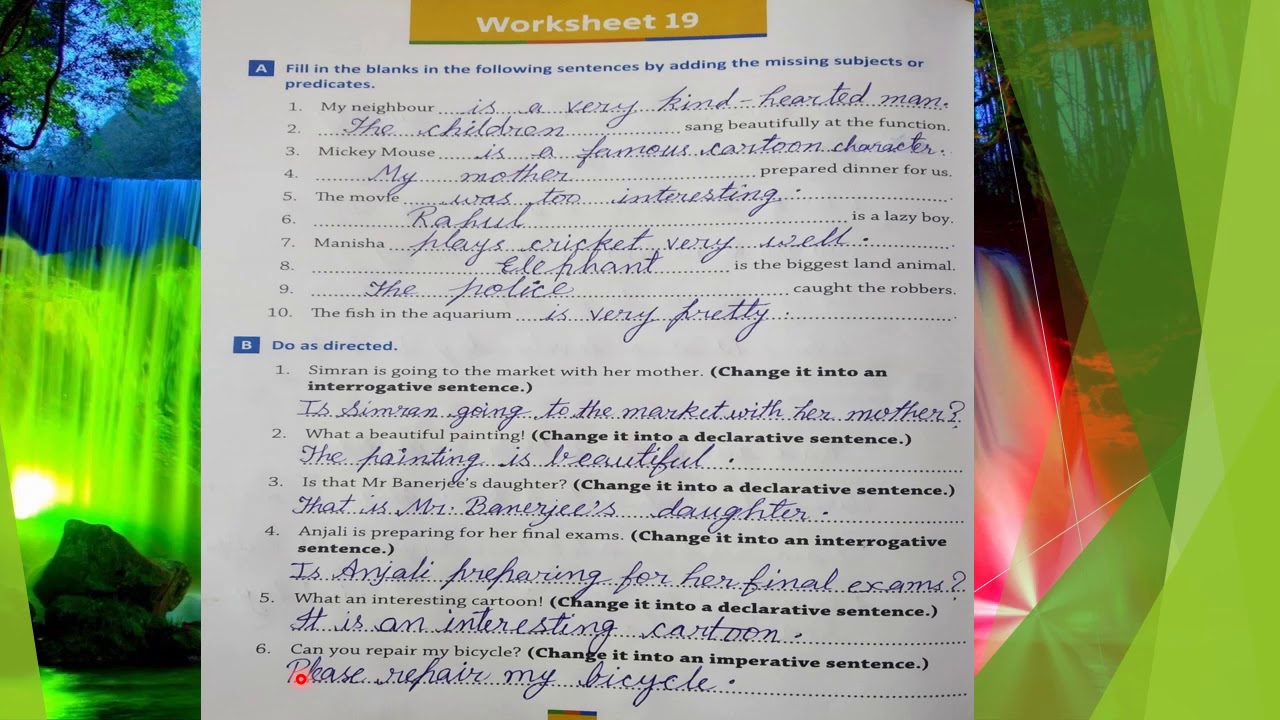 CLASS 4 ENGLISH LANGUAGE WORKSHEET 19 BY SARIKA KHARE CLASS 4 ENGLISH LANGUAGE WORKSHEET 19 BY SARIKA KHARE