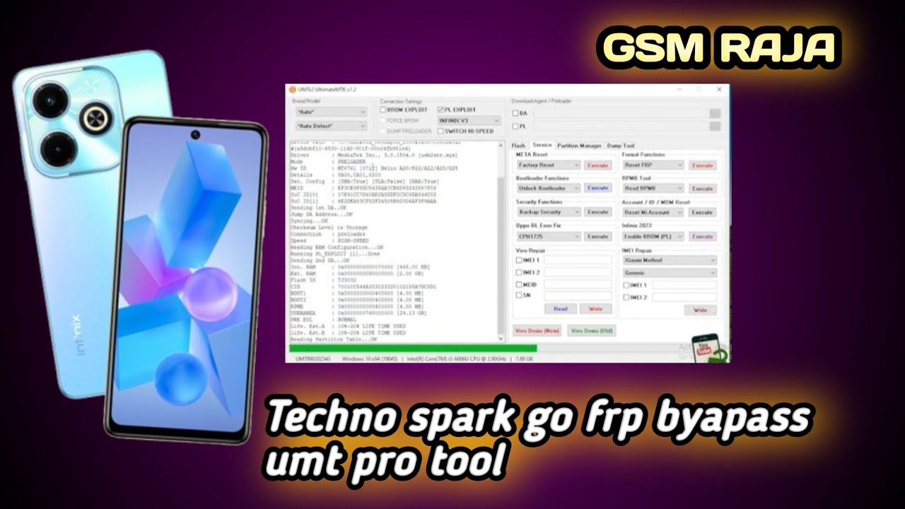 TECHNO SPARK GO 2020(KE5) FRP ANDPATTERN WITH UMT MTK TOOL 4.1TECHNO ...