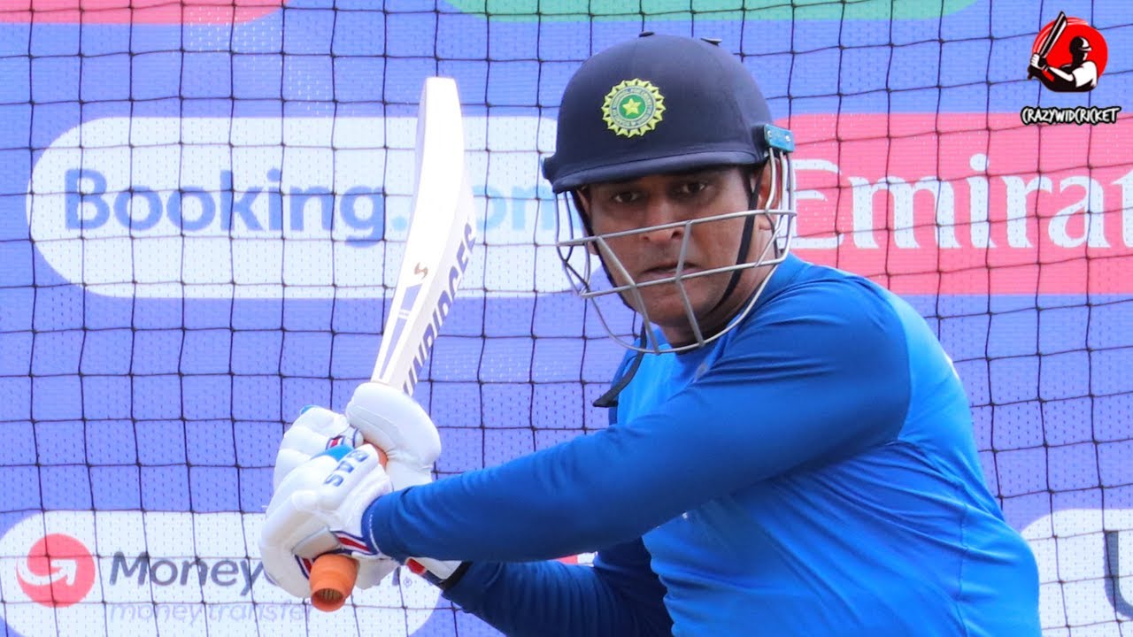 MS Dhoni in an aggressive mood during net practice | ICC CWC 2019 - YouTube