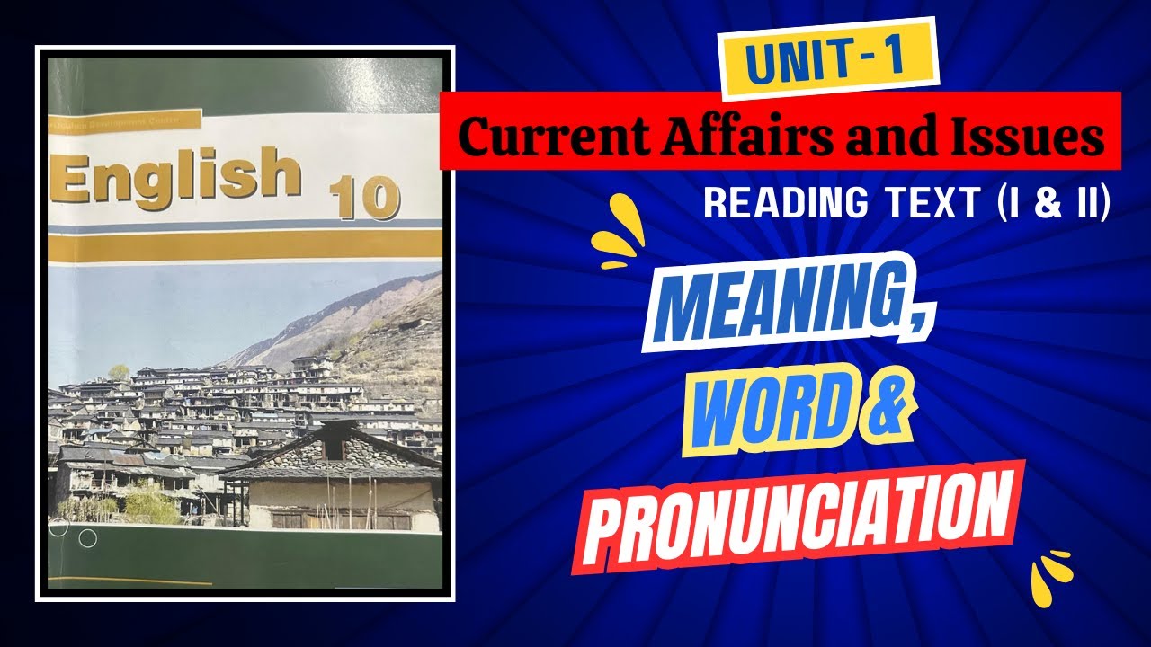 Class 10 English | Unit - 1 | Meaning, Word & Pronunciation - YouTube